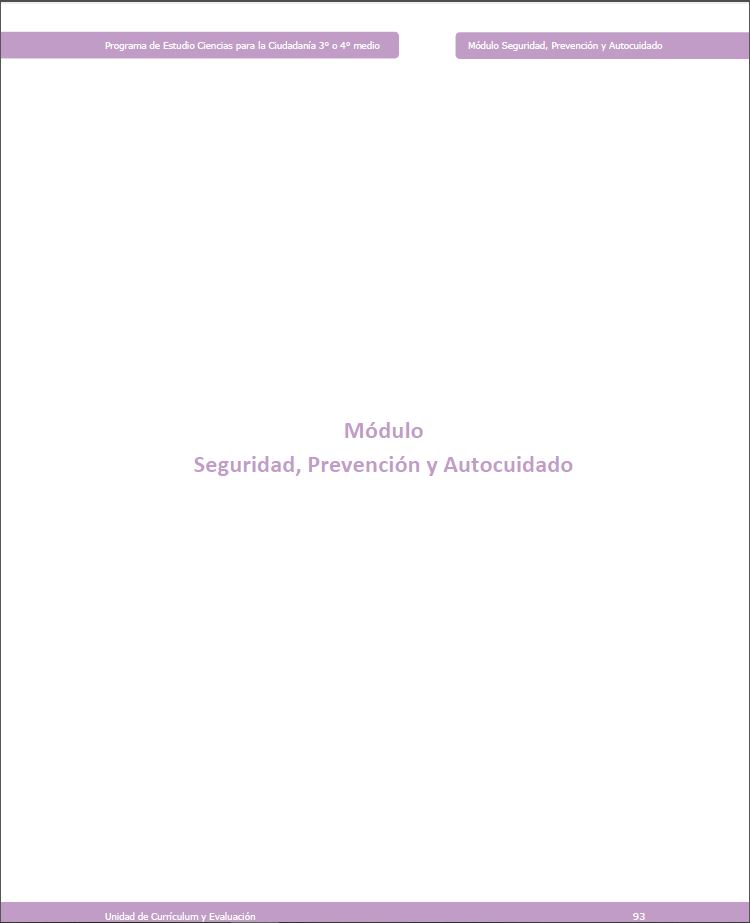 Extracto Programa Ciencias de la ciudadanía: Módulo "Seguridad, prevención y autocuidado ...